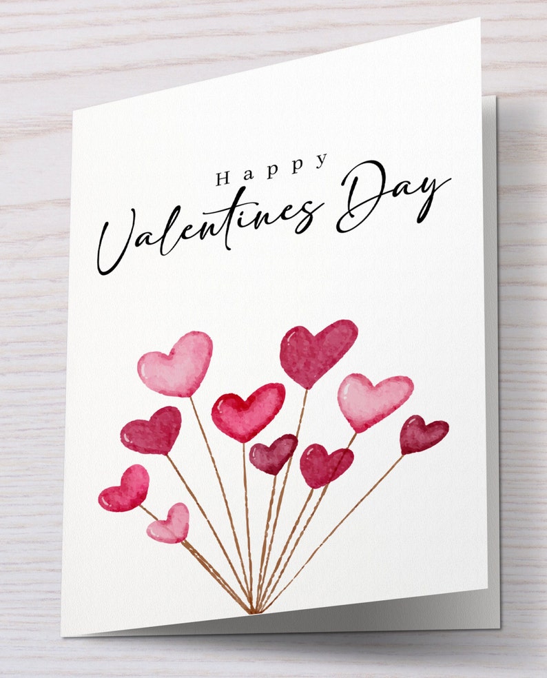 Printable Heart Valentine Card, Printable Valentine's Day Card ...