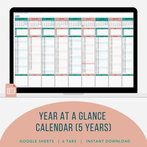 Year at a Glance Google Sheets, Daily Task Tracker, Birthday Tracker ...