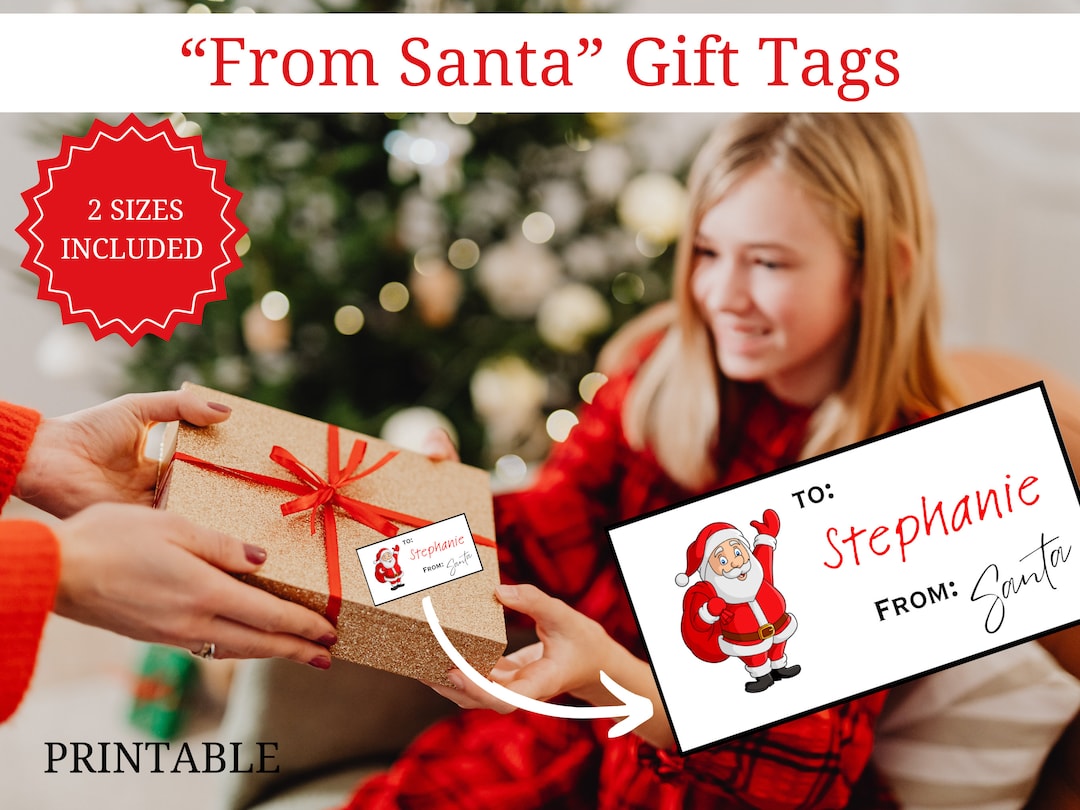 From Santa Gift Tags, Printable Santa Gift Tag, Gift From Santa Tags ...