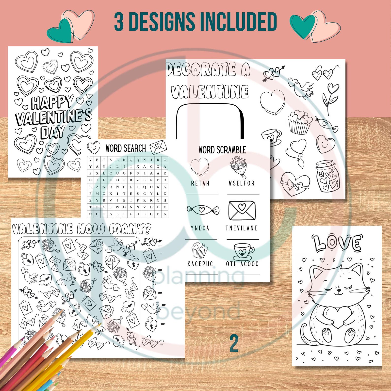 Kids Mini Coloring Book Valentine| Printable Activity Book | Instant ...