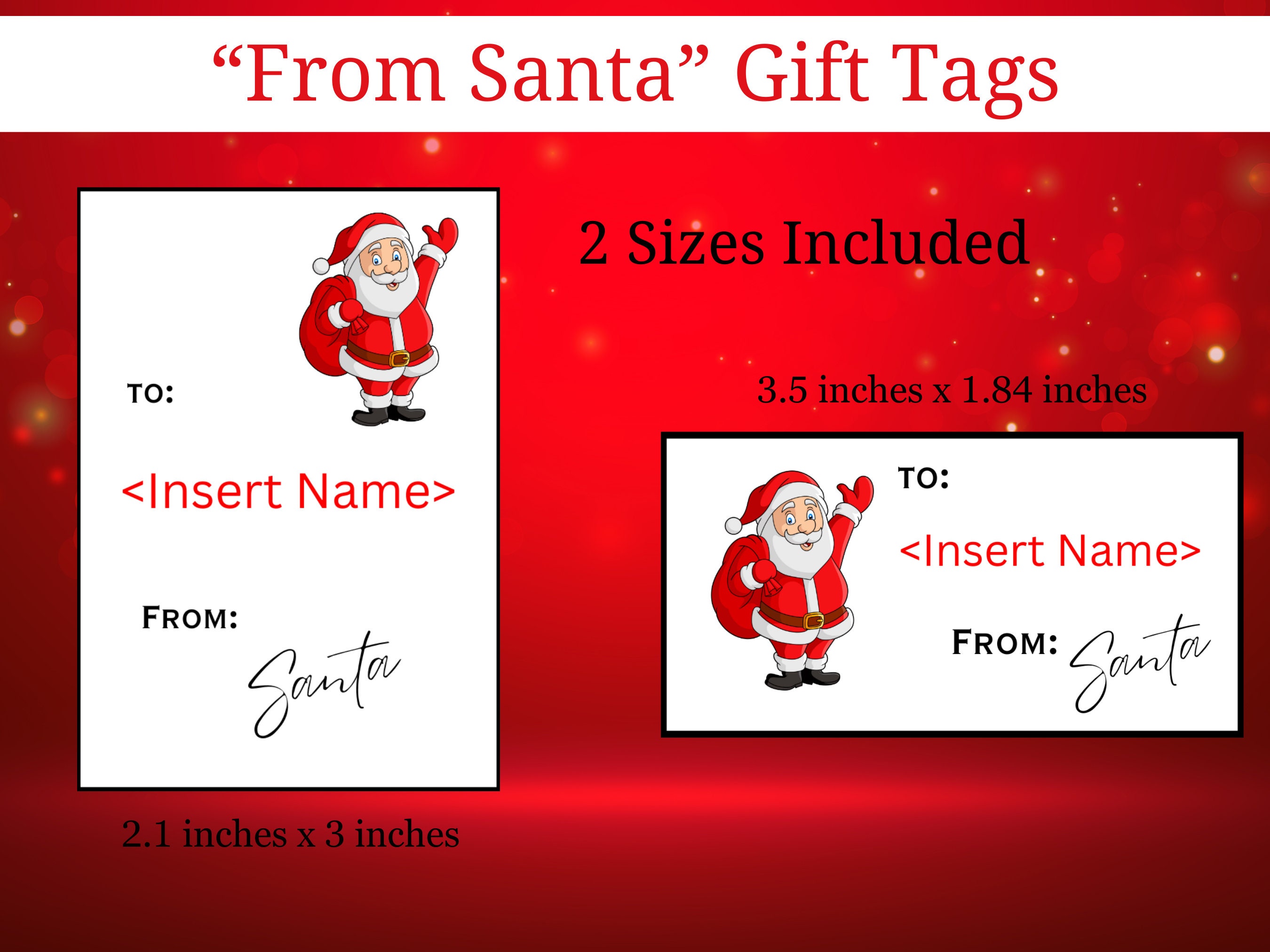 From Santa Gift Tags, Printable Santa Gift Tag, Gift From Santa Tags ...