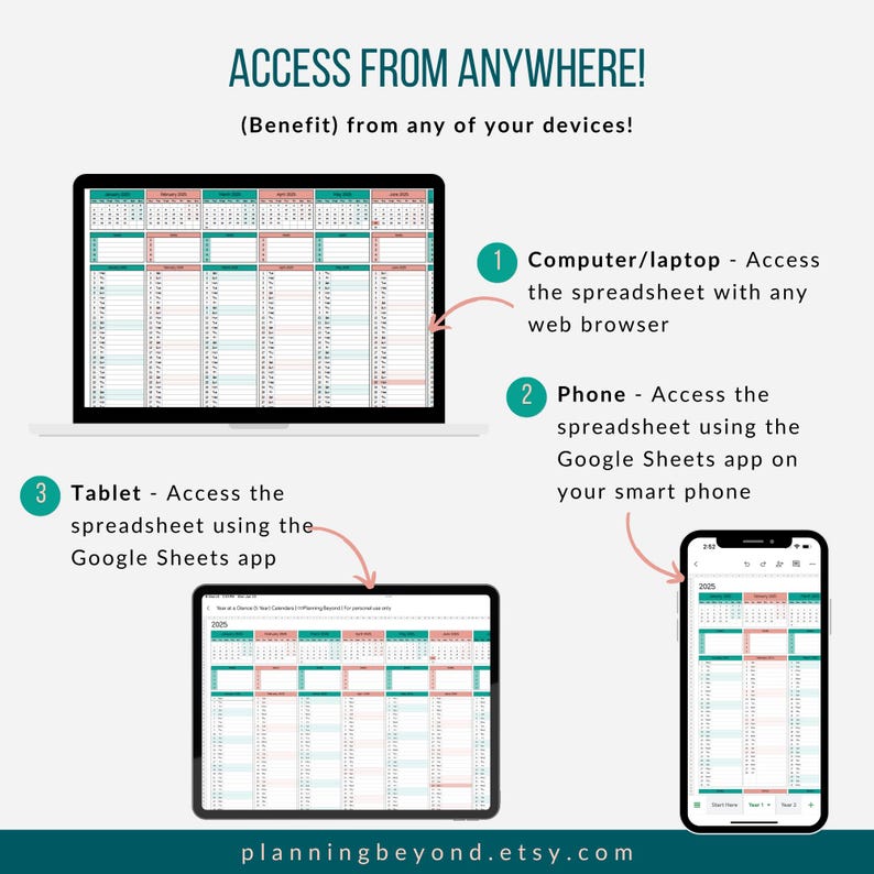 Year at a Glance Google Sheets, Daily Task Tracker, Birthday Tracker ...