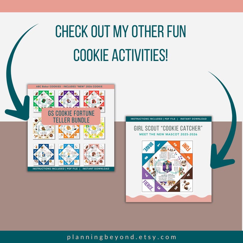 GS Cookie Season Bingo Cards | ABC Cookie Activity | Troop Meeting ...