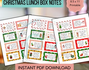 Christmas Lunchbox Notes (printable) - Etsy