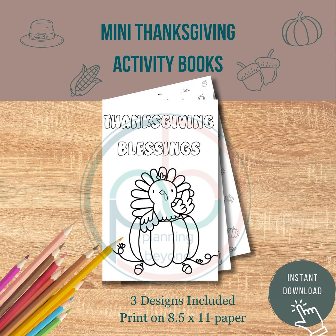 Thanksgiving Kids Mini Activity Books | Printable Activity | Instant ...