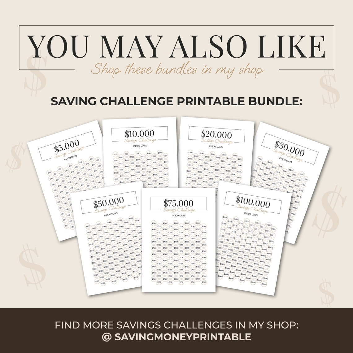 75k Savings Challenge Printable A6 Money Save PDF 75000 in 100 Days ...