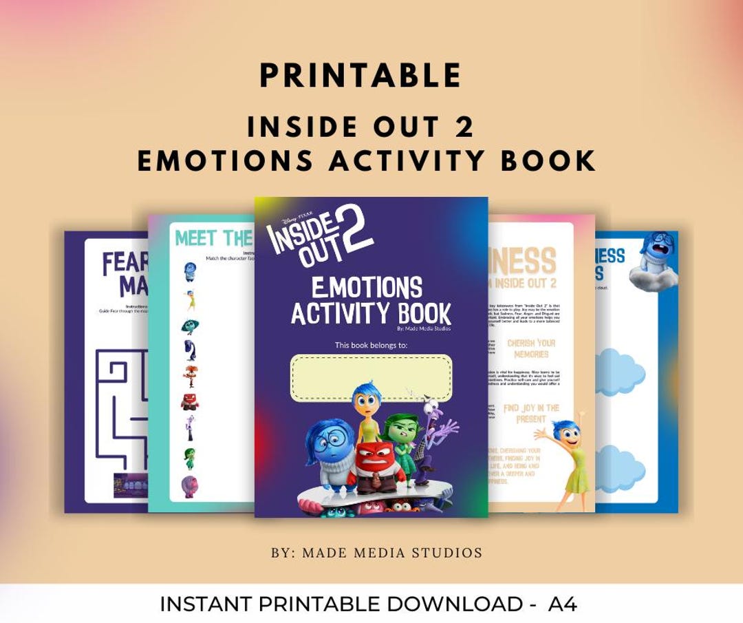Inside Out 2 Activity Book, Inside Out Emotions Activity Book, Homeschool, Appealing Exercises ...