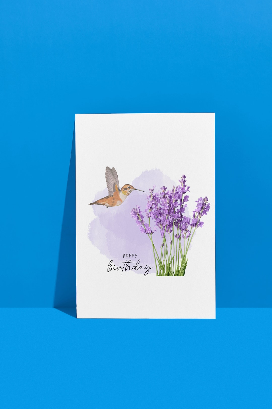 Colibri and Lavender Happy Birthday Png Birthday PNG Floral Birthday ...