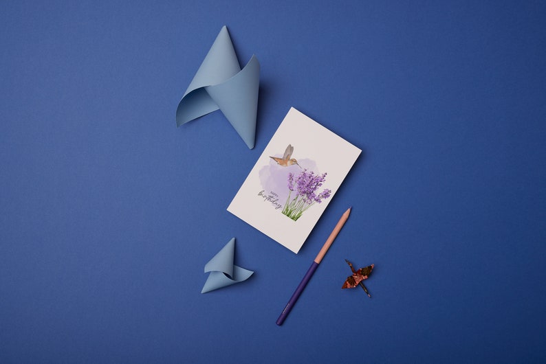 Colibri and Lavender Happy Birthday Png | Birthday PNG | Floral ...
