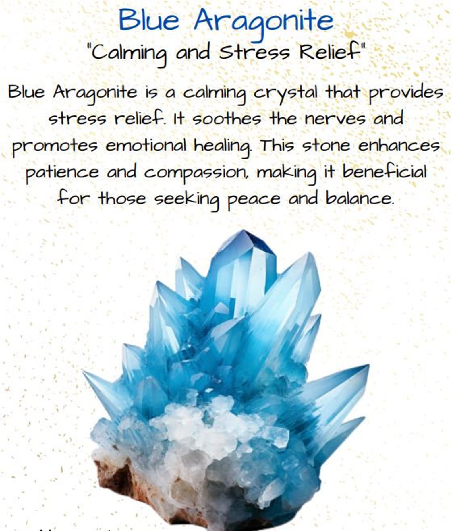 Blue Aragonite, Crystal Meaning Card Printable PDF, Numerology, - Etsy
