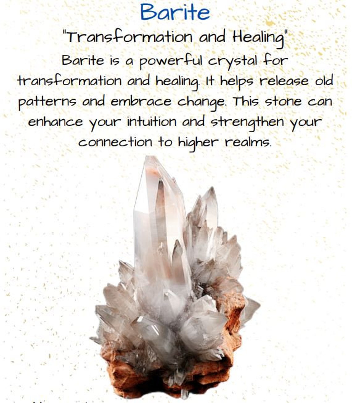 Barite, Crystal Meaning Card Printable PDF, Numerology, - Etsy