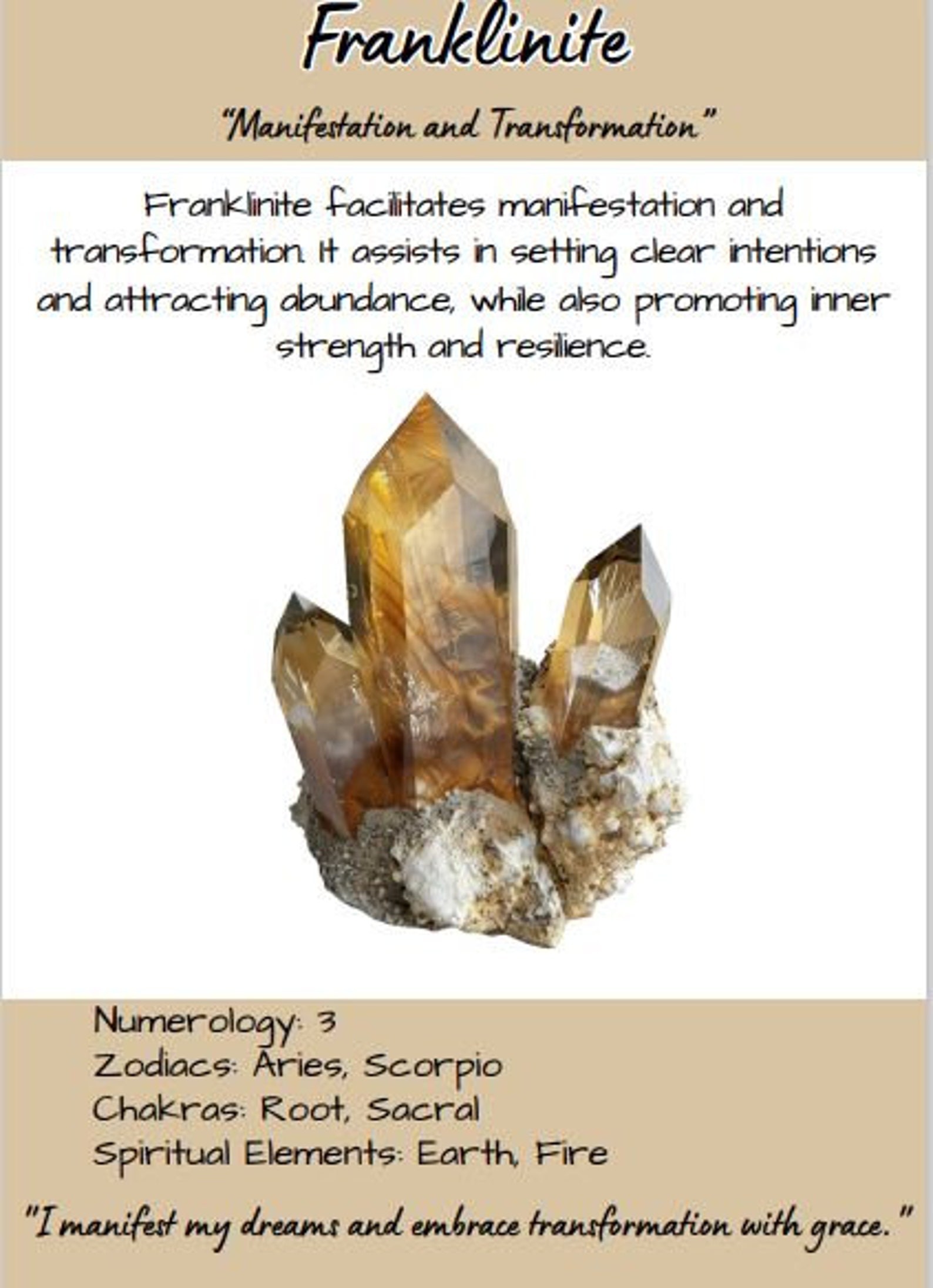 Franklinite Crystal Meaning Card Bundle Crystal Information Cards Gemstone Meaning Cards Crystal ...