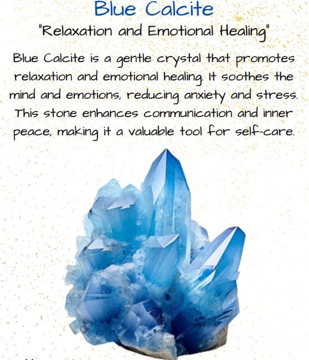 Blue Calcite, Crystal Meaning Card Printable PDF, Numerology, - Etsy