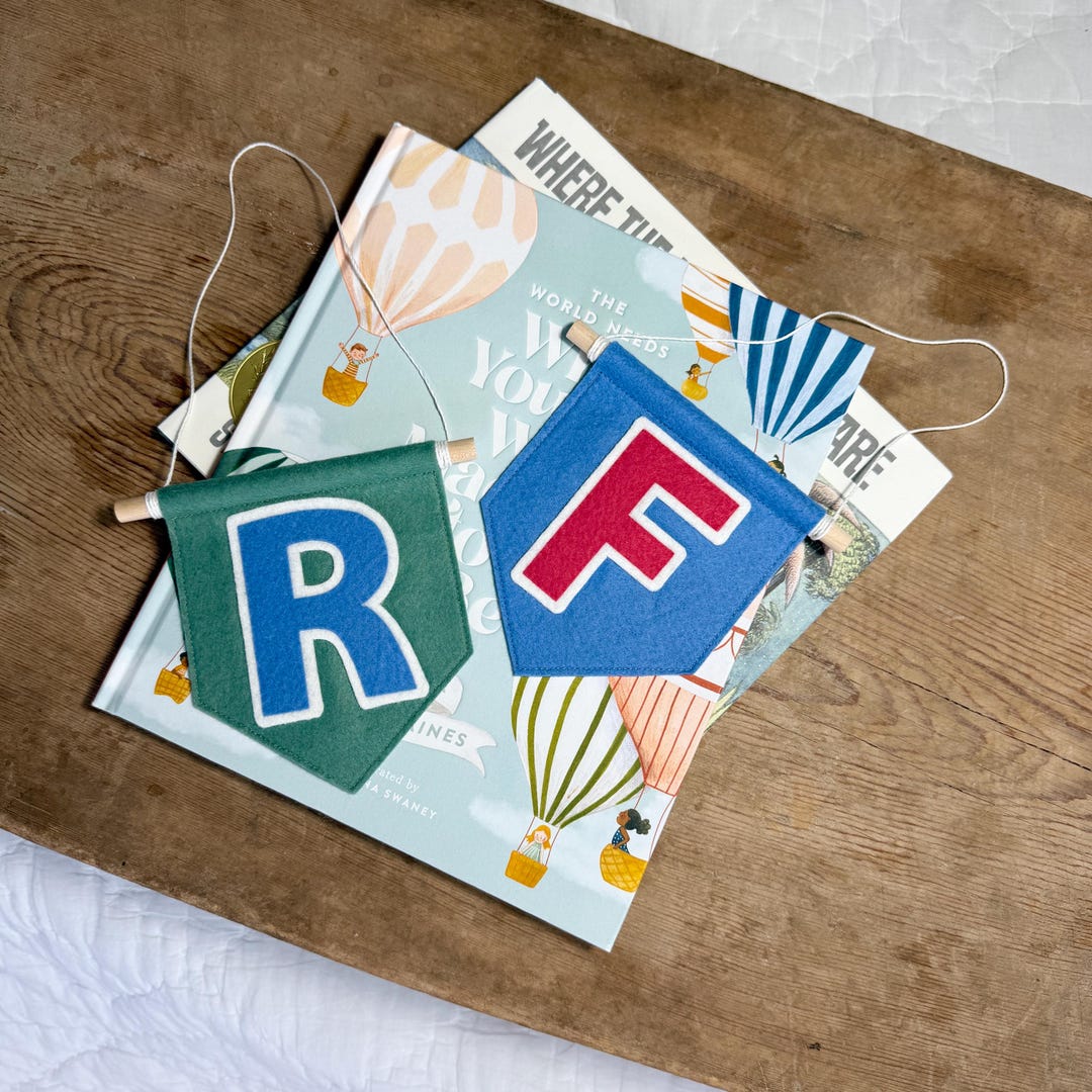 Personalized Felt Letter Flag: Custom Kids Room Decor - Etsy