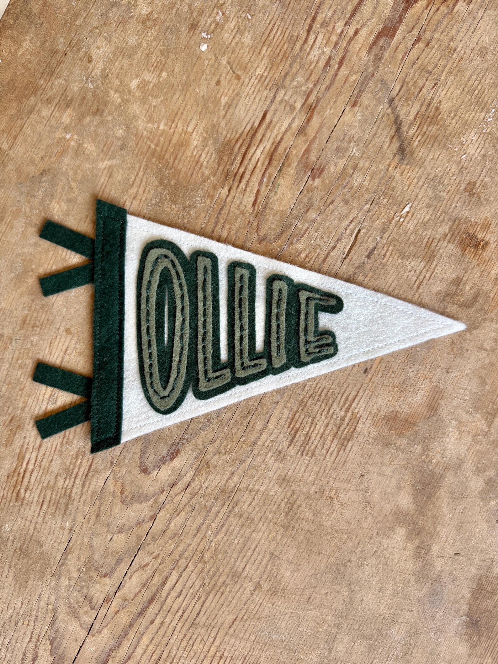 Personalized Wool Pennant Flag – Hand Embroidered Wall Decor - Etsy