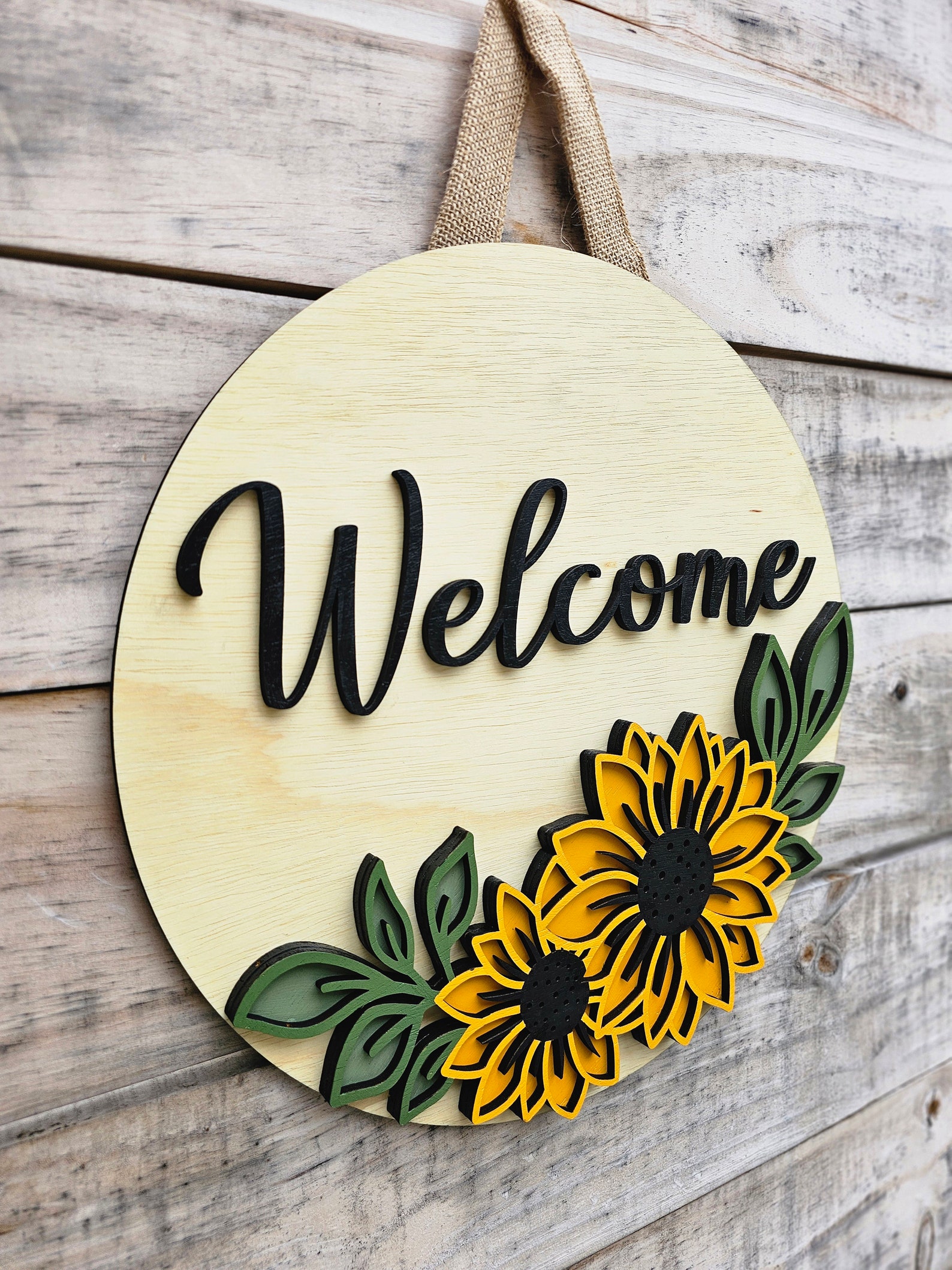 Sunflower Welcome Door Hanger: Year-round Home Decor | Welcome Door ...