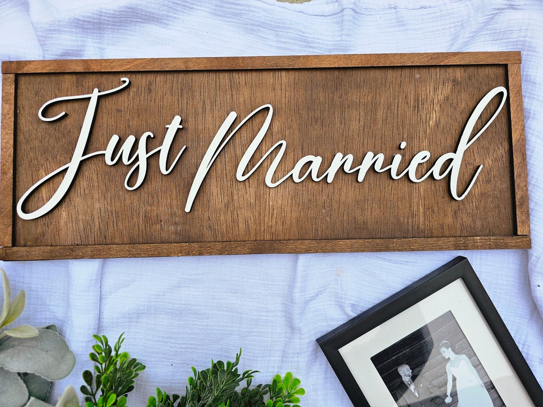 Personalized Just Married Wood Sign: Rustic Wedding Decor | Custom ...
