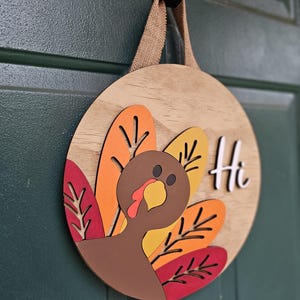 Turkey Door Hanger | Thanksgiving Front Door Decor | Fall Harvest Wall ...