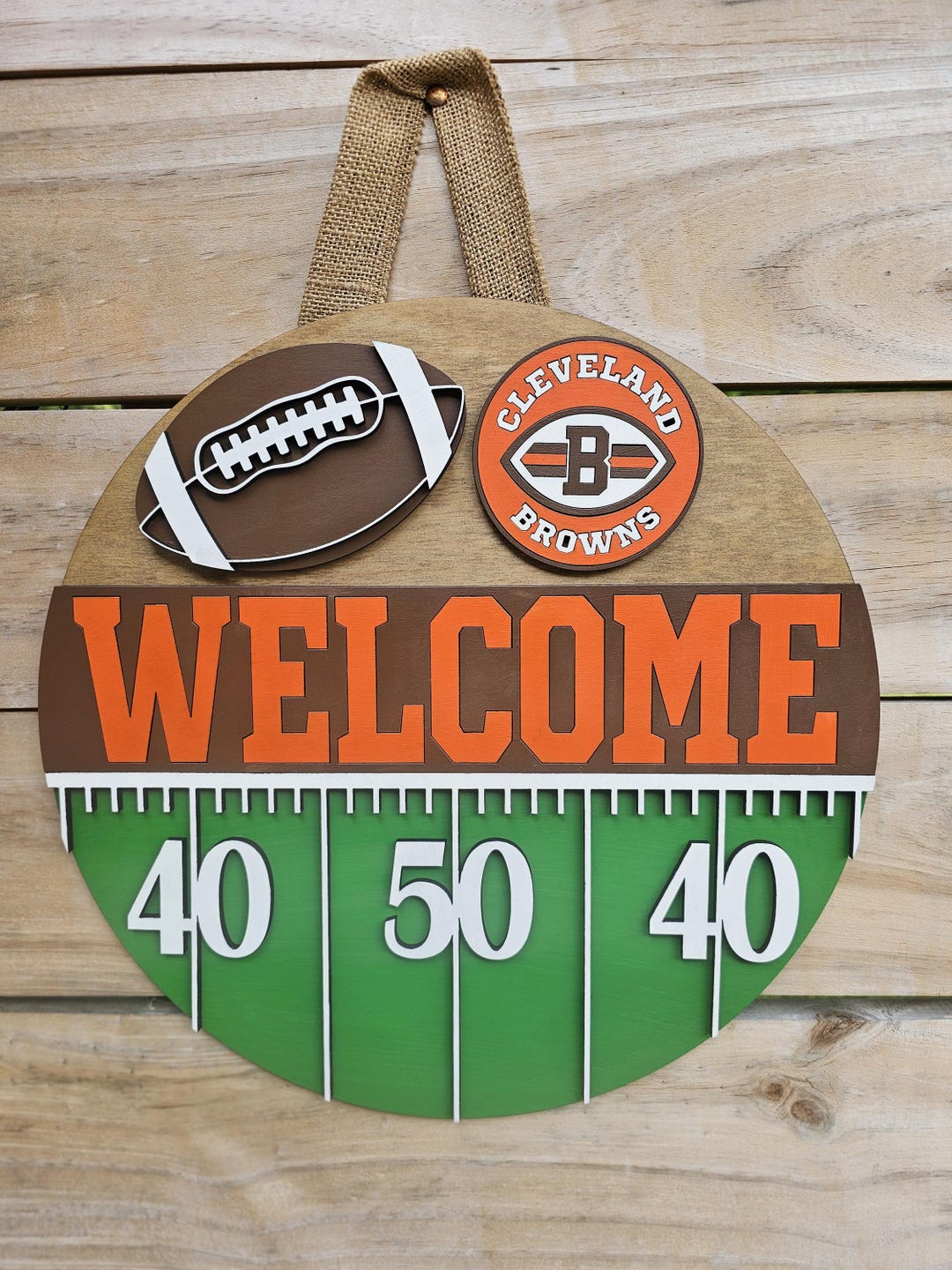 Welcome Football Door Hanger | Customizable | Cleveland Sports Fan ...