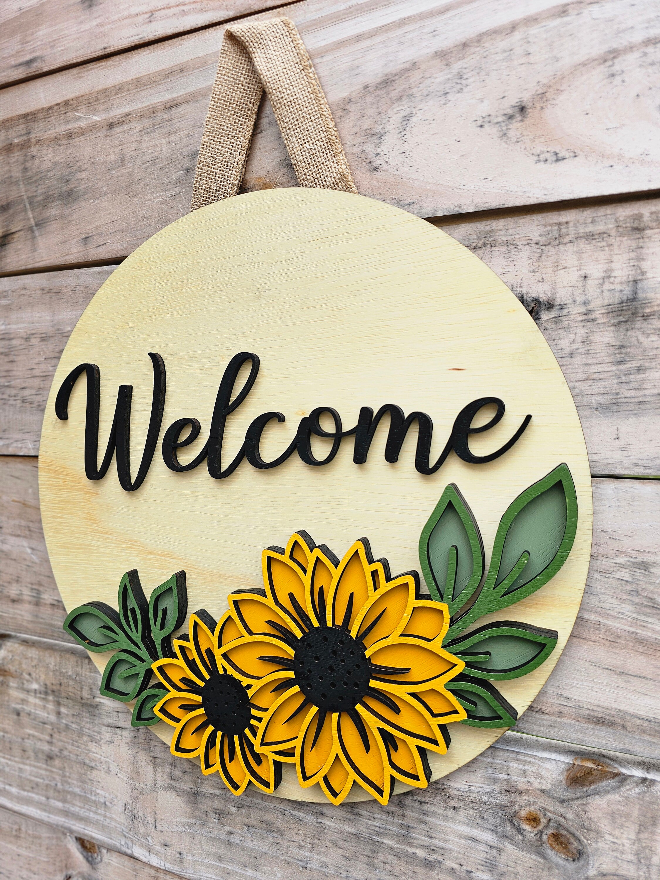 Sunflower Welcome Door Hanger: Year-round Home Decor | Welcome Door ...