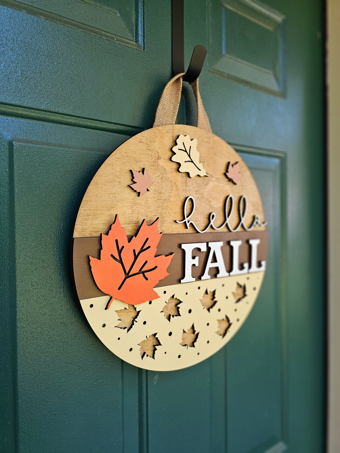 Hello Fall Door Hanger: Autumn Decor | Door Sign | Fall Wreath ...