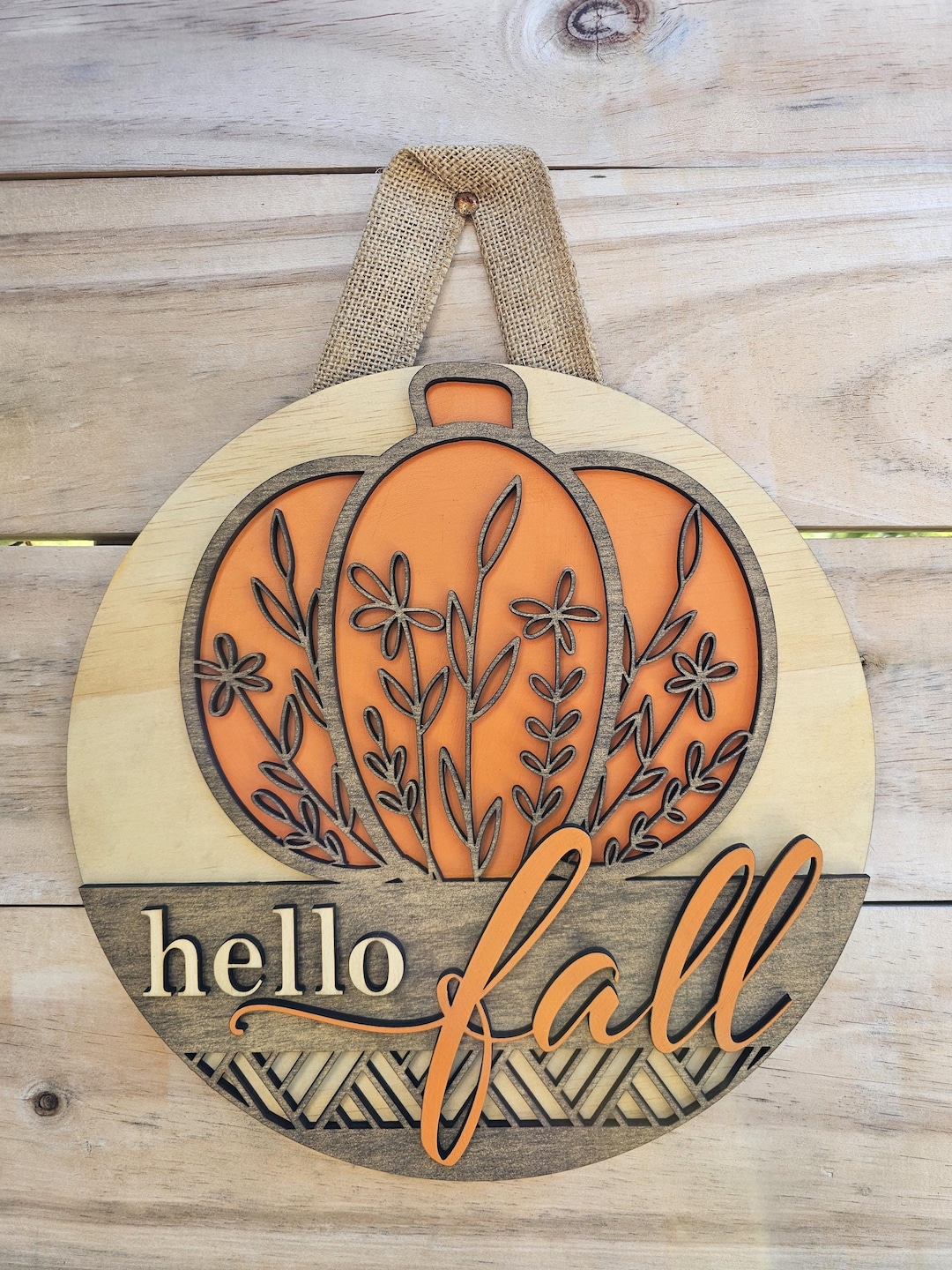 Pumpkin Welcome Door Hanger: Autumn Front Door Decor | Outdoor Door ...