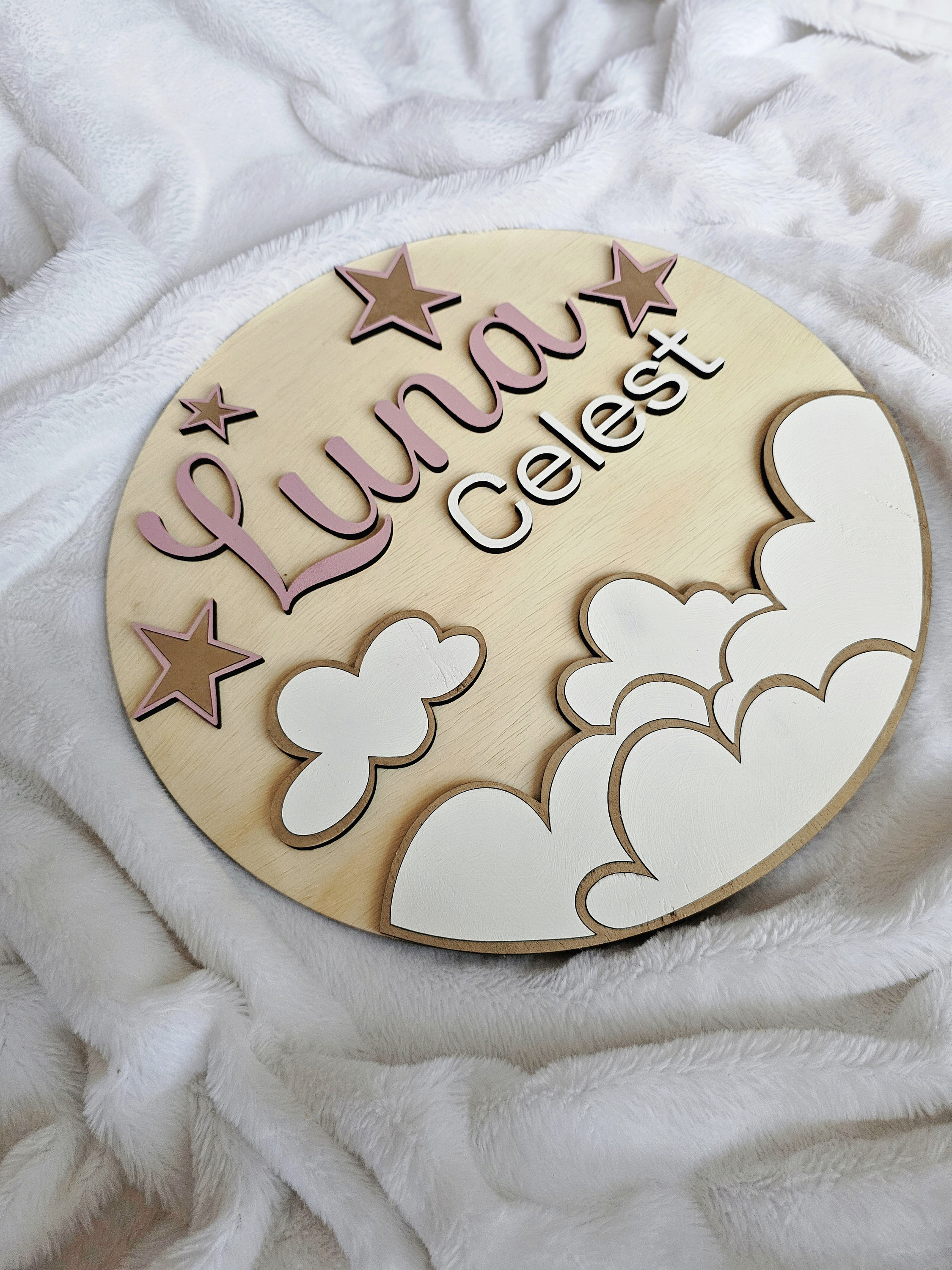 Custom Celestial Name Sign: 3D Nursery Decor, Stars & Clouds - Etsy