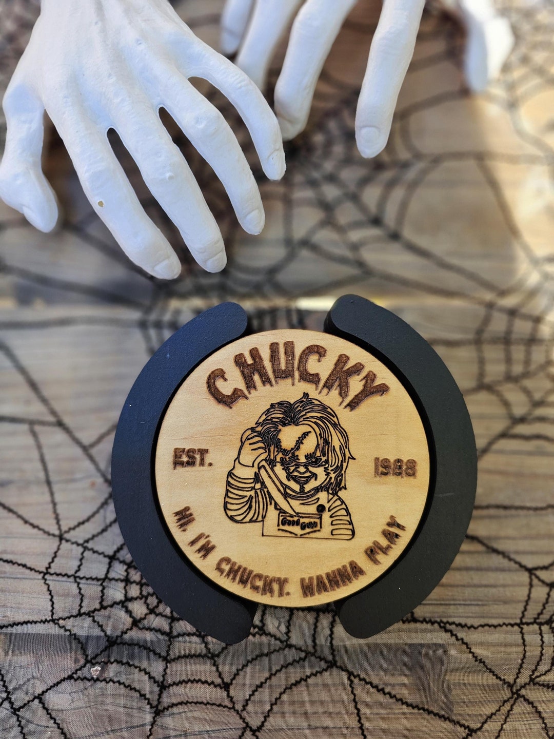 Horror Movie Villain Coasters: Halloween Decor | Chucky | Ghostface ...