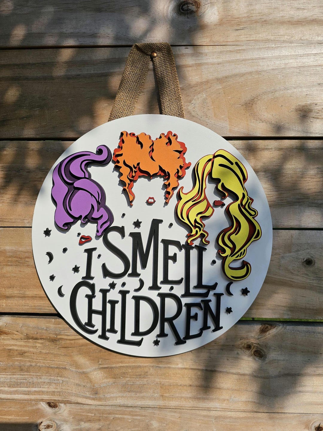 Hocus Pocus Door Hanger | I Smell Children Sign | Halloween Front Door ...