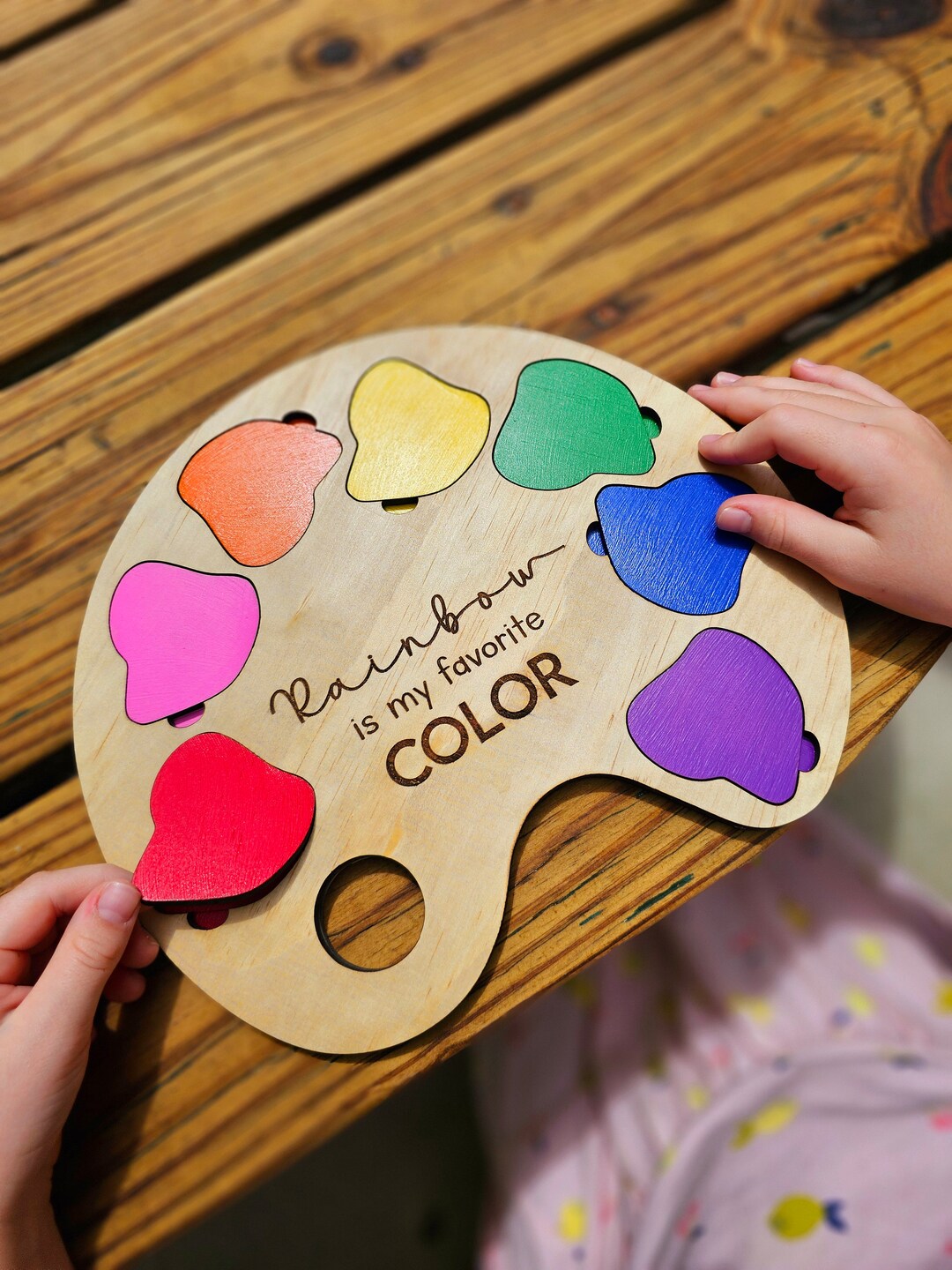 Personalized Paint Palette Colors Puzzle | Montessori Puzzle | Color ...