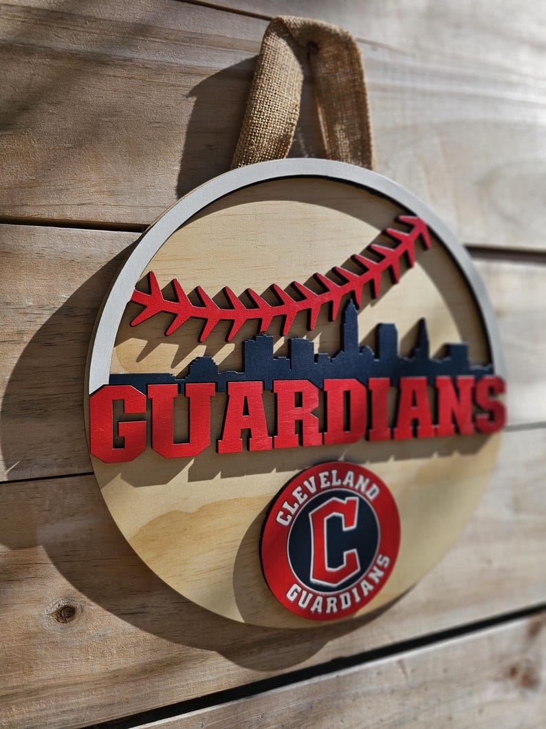 Cleveland Guardians Baseball Wood Sign: Sports Man Cave Decor - Etsy