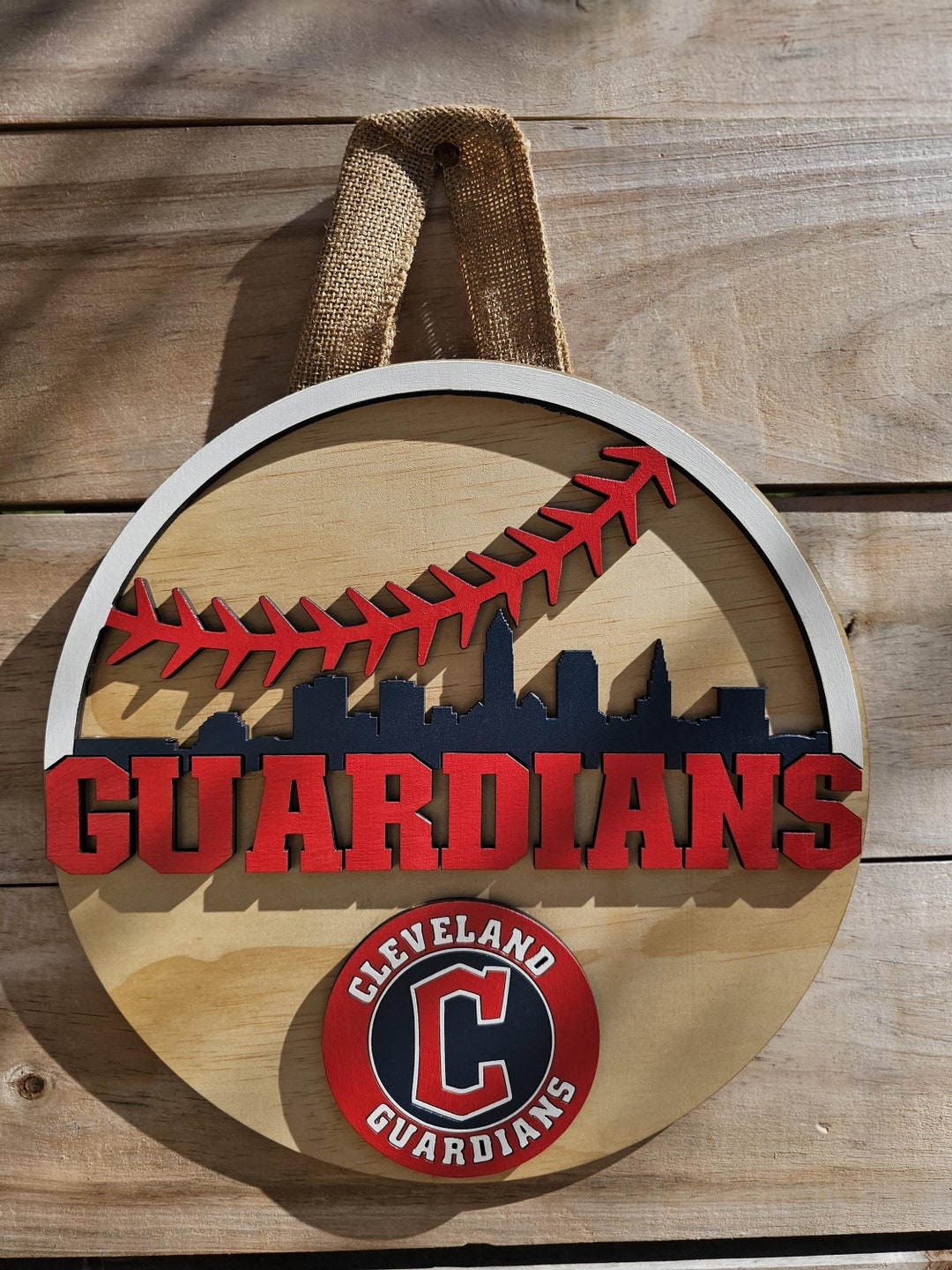 Cleveland Guardians Baseball Wood Sign: Sports Man Cave Decor - Etsy