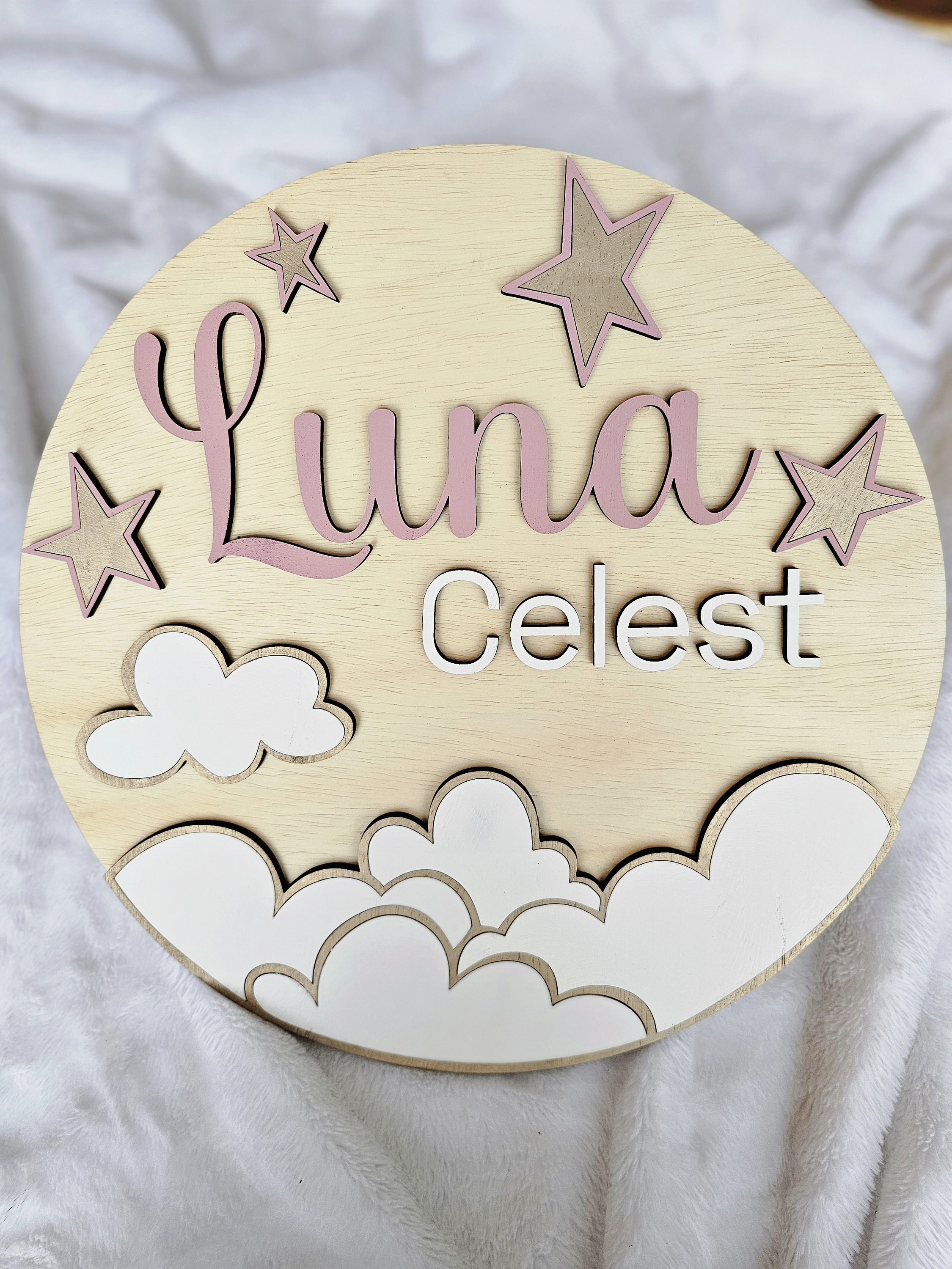 Custom Celestial Name Sign: 3D Nursery Decor, Stars & Clouds - Etsy