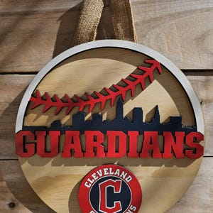 Cleveland Guardians Baseball Wood Sign: Sports Man Cave Decor - Etsy