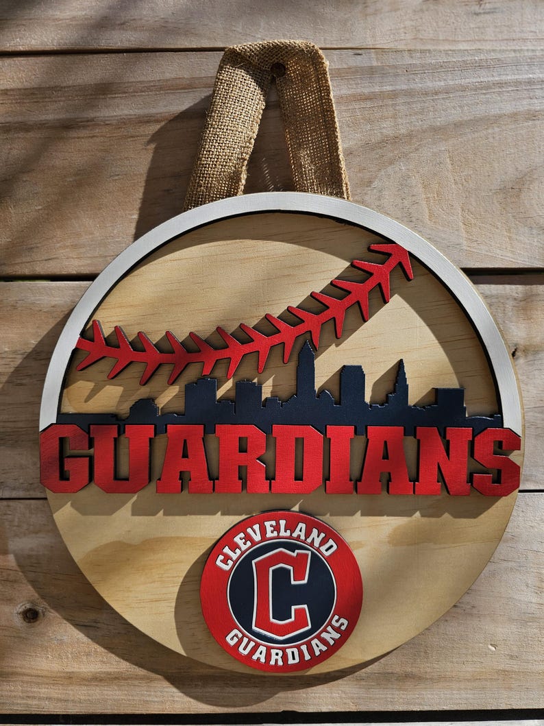 Cleveland Guardians Baseball Wood Sign: Sports Man Cave Decor - Etsy