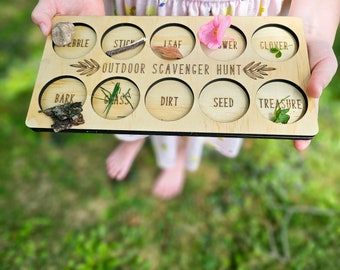 Nature Outdoor Scavenger Hunt Board for Kids and Matching Set for the ...