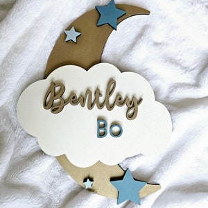 Personalized Moon Star Name Sign | Celestial Nursery Decor | Custom ...
