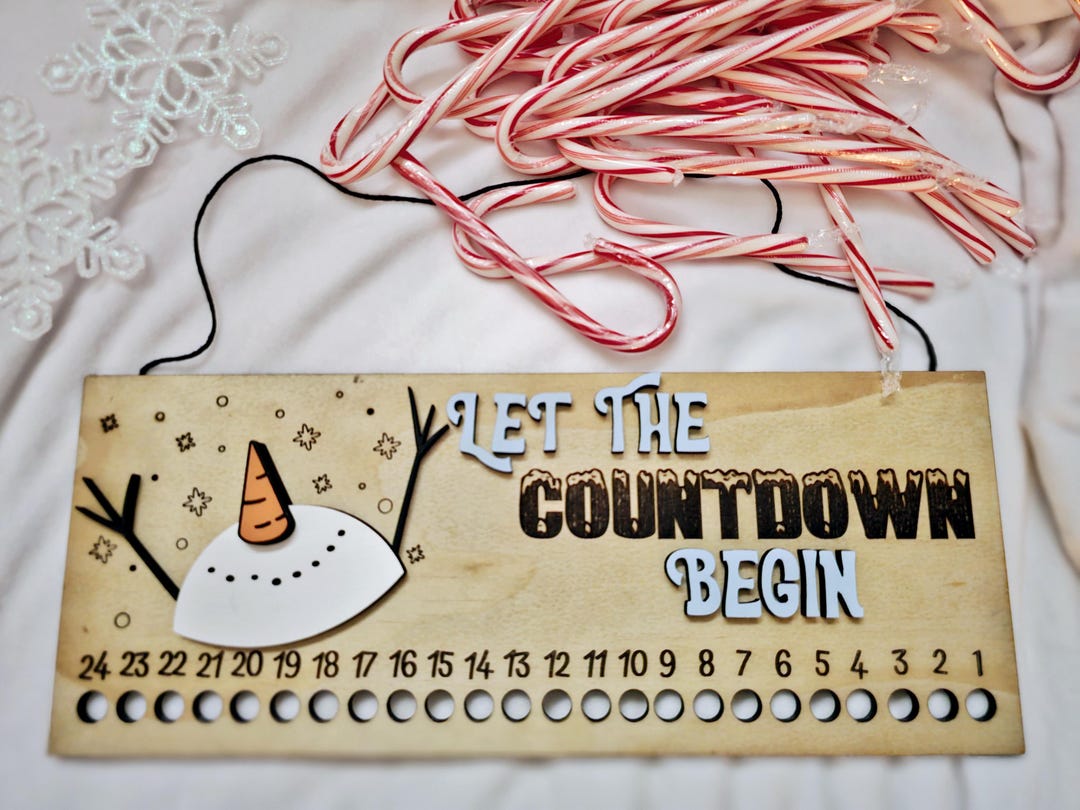 Candy Cane Christmas Countdown Sign: Holiday Decor | Kids Advent ...