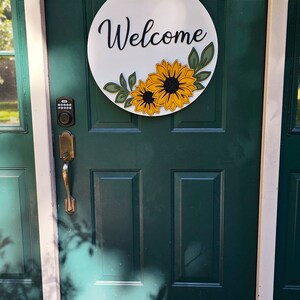 Sunflower Welcome Door Hanger: Year-round Home Decor | Welcome Door ...