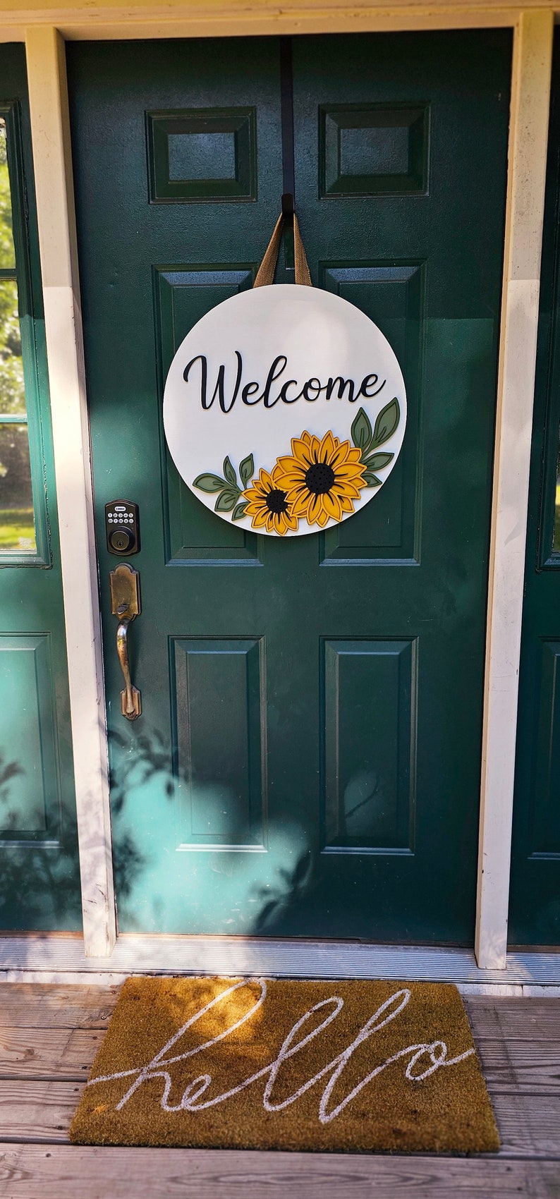Sunflower Welcome Door Hanger: Year-round Home Decor | Welcome Door ...