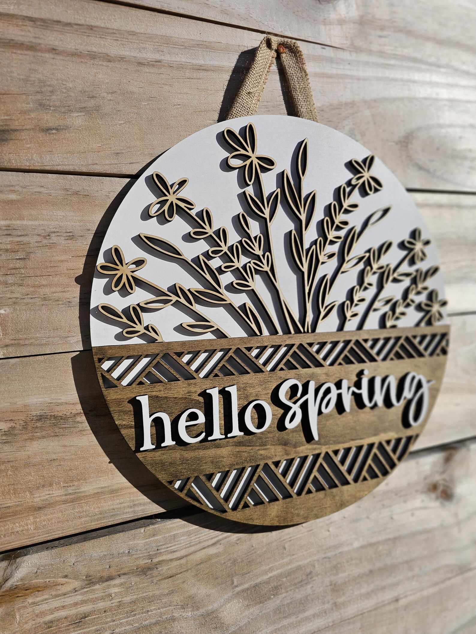 Wildflower Wooden Welcome Sign: Spring Door Hanger - Etsy