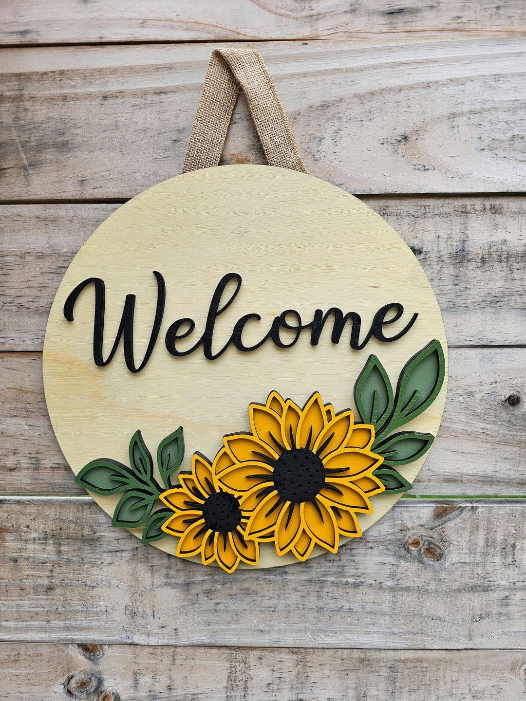 Sunflower Welcome Door Hanger: Year-round Home Decor | Welcome Door ...