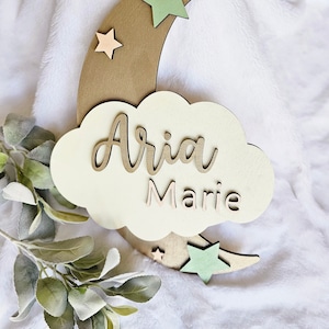 Personalized Moon Star Name Sign | Celestial Nursery Decor | Custom ...