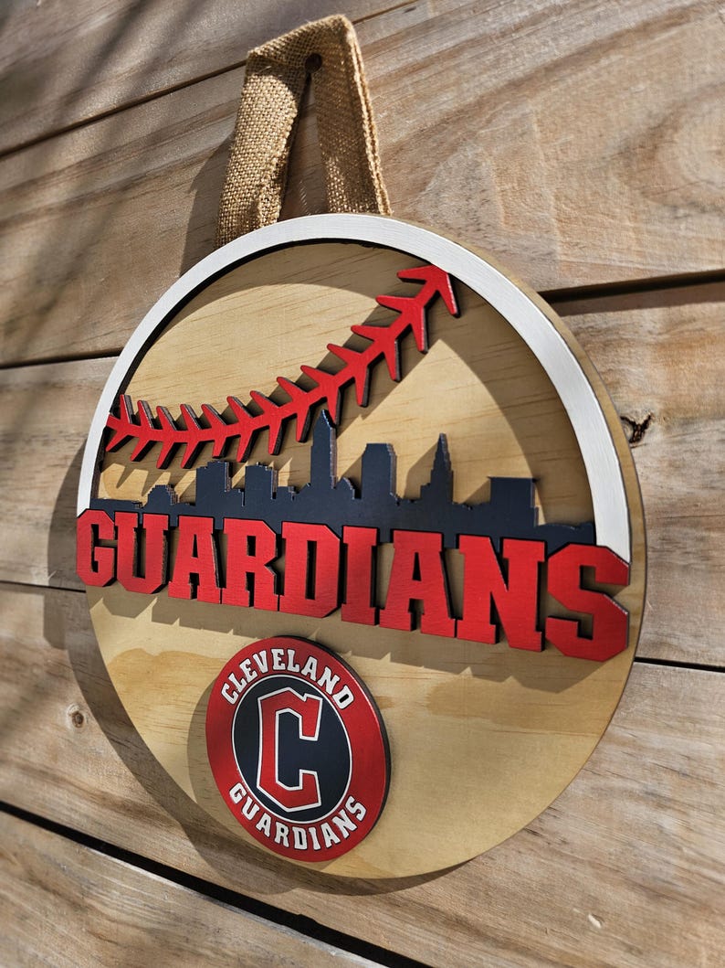 Cleveland Guardians Baseball Wood Sign: Sports Man Cave Decor - Etsy