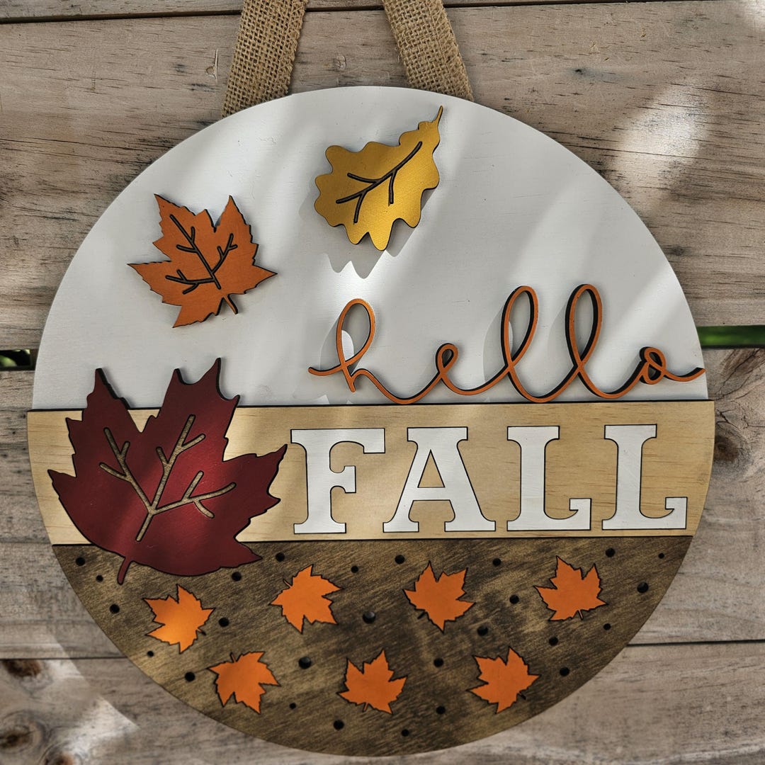 Hello Fall Door Hanger: Hand-painted Autumn Decor - Etsy