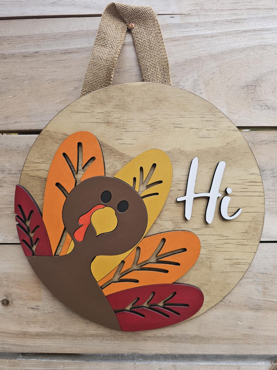 Hand-painted Turkey Door Hanger: Thanksgiving Fall Decor - Etsy