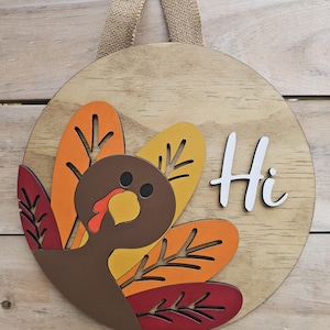 Turkey Door Hanger | Thanksgiving Front Door Decor | Fall Harvest Wall ...