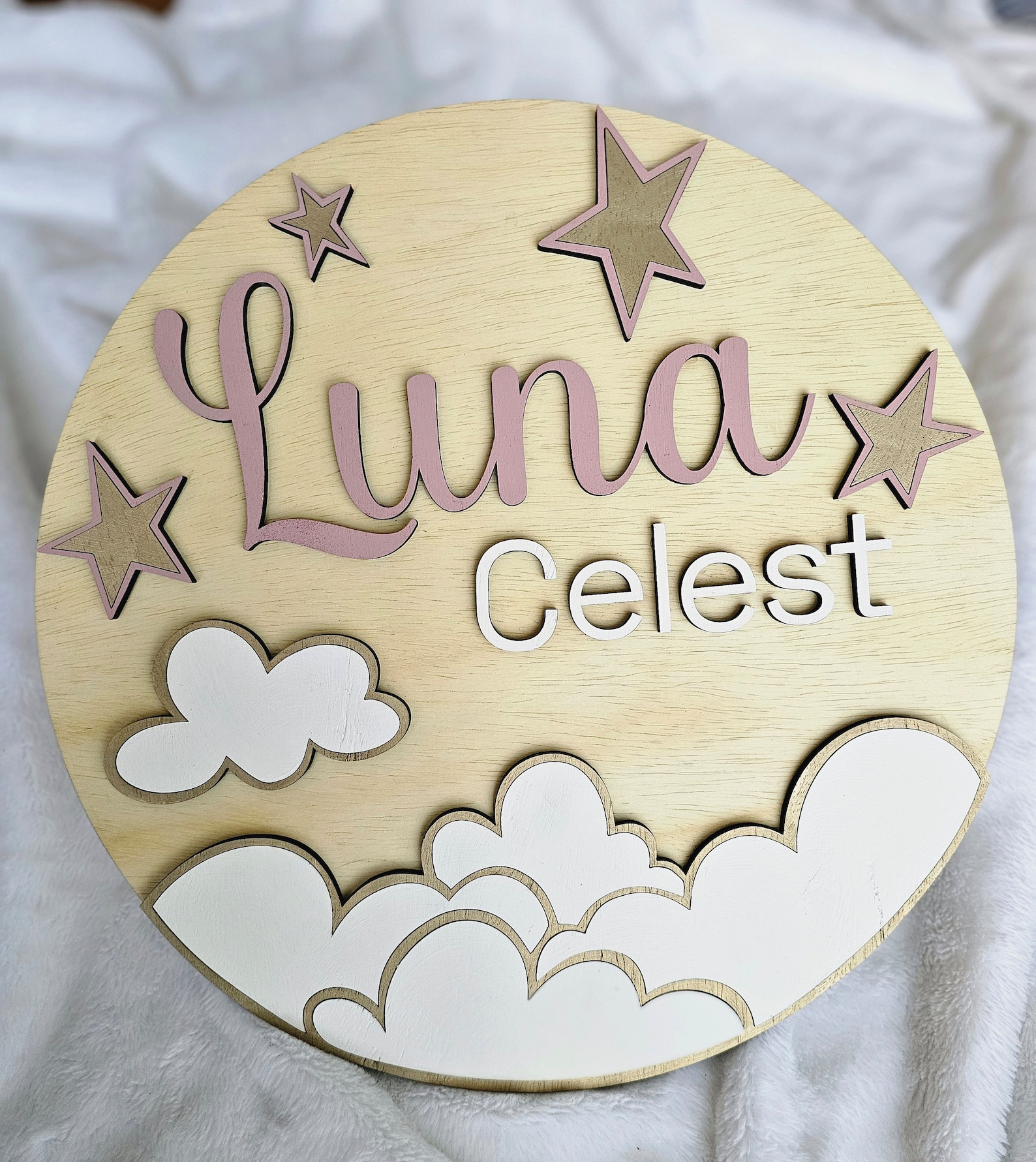 Custom Celestial Name Sign: 3D Nursery Decor, Stars & Clouds - Etsy