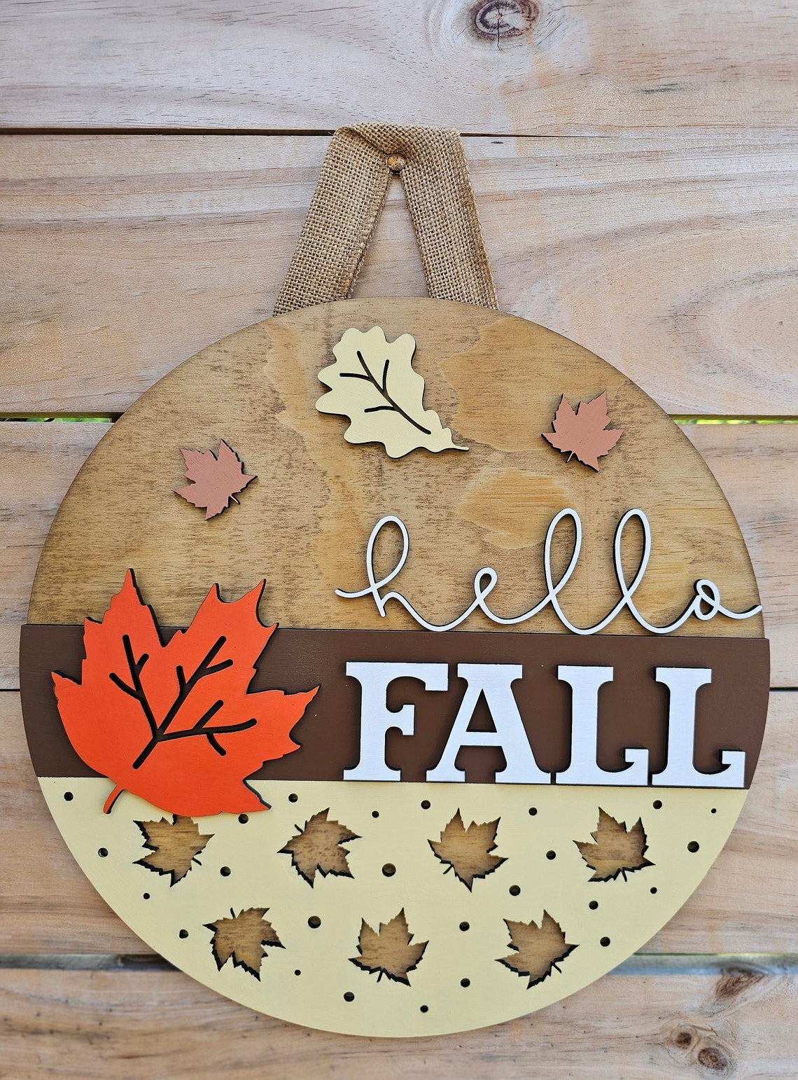 Hello Fall Door Hanger: Autumn Decor | Door Sign | Fall Wreath ...