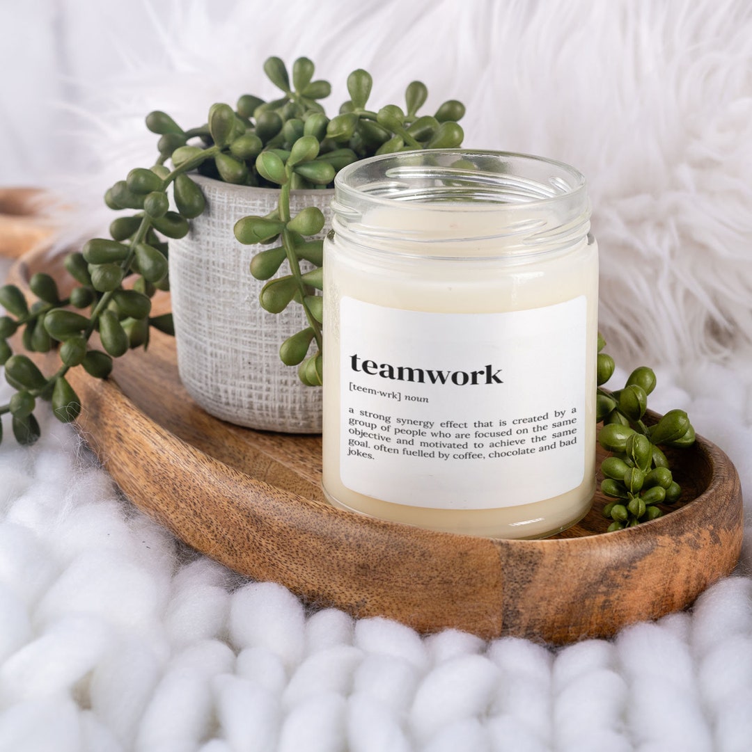 Definition Print 'teamwork' Candle, Scented Candle, Gift for Coworker ...
